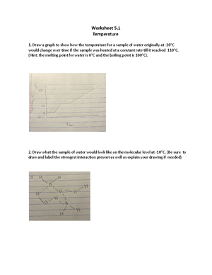 CHEM1061 CLUE Wksht 4 - Worksheet 4.5 - CHEM 1061 - Worksheet 4. Water ...