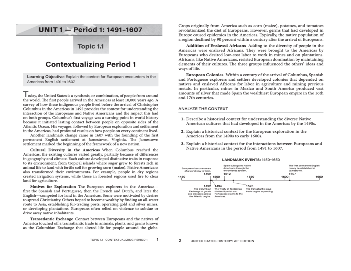 Cultural Transformations in the Americas: APUSH Unit 1 Period 1 Notes ...