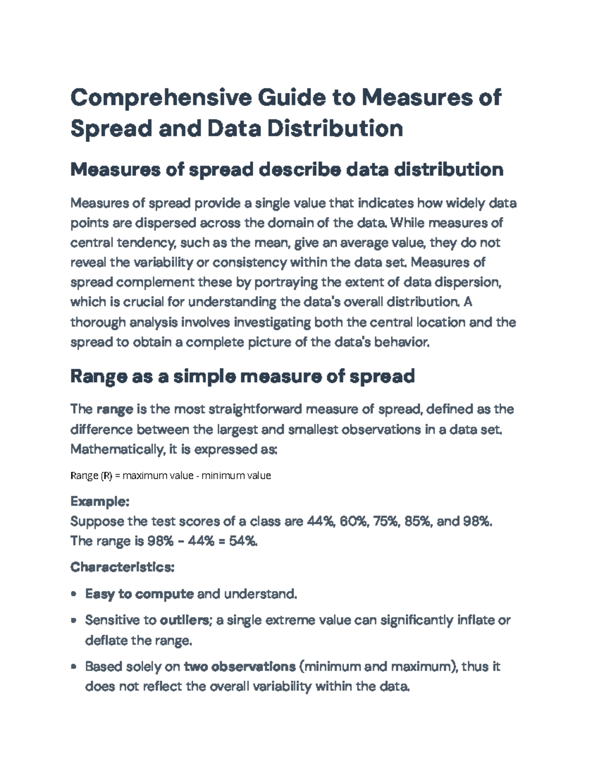 Comprehensive Analysis of Data Spread Metrics and Their Importance ...