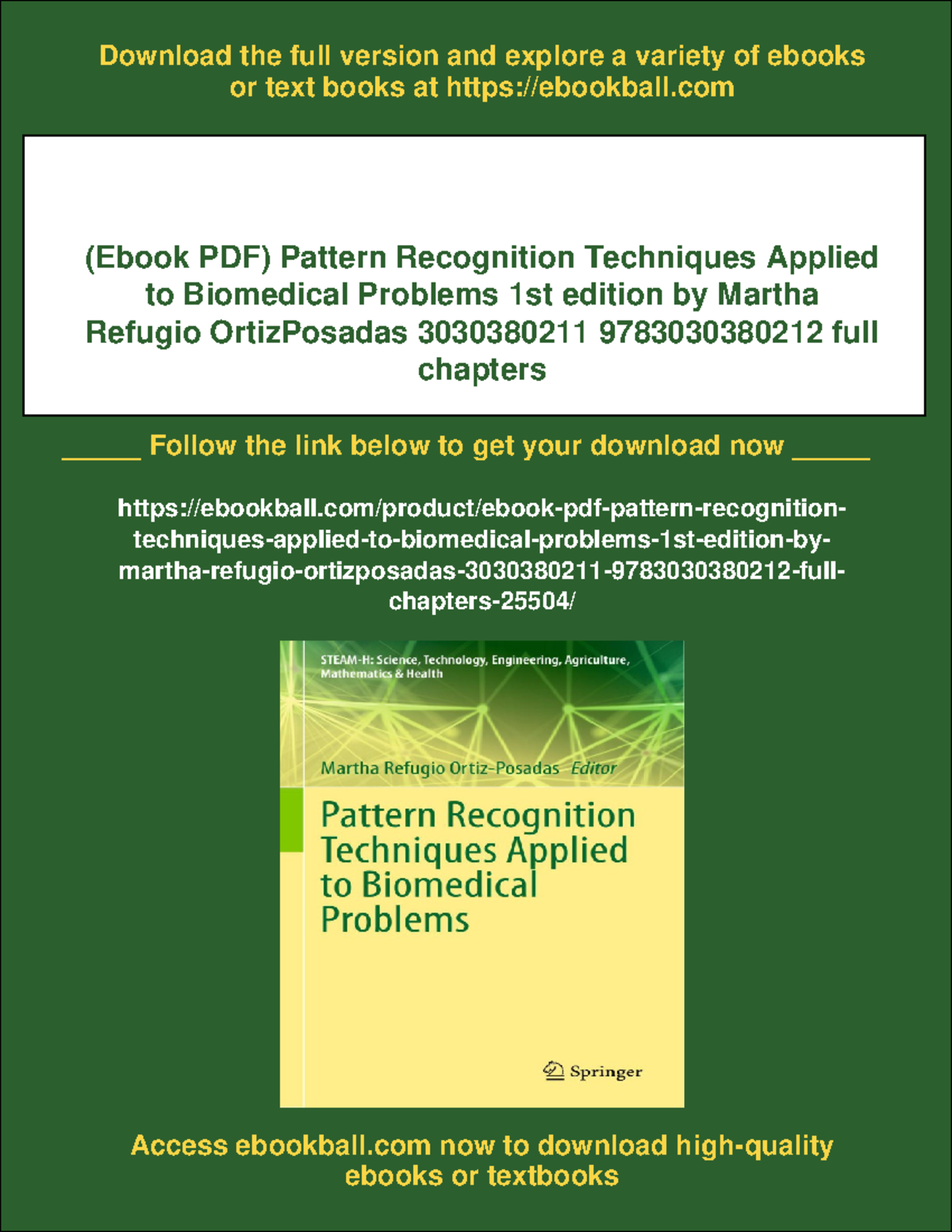 14341 - (ebook pdf) pattern recognition techniques applied to biomedical problems 1st - Download ...