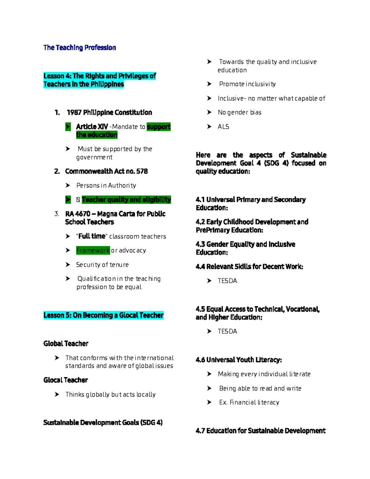 The-Teaching-Profession Reviewer - The Teaching Profession Lesson 4 ...