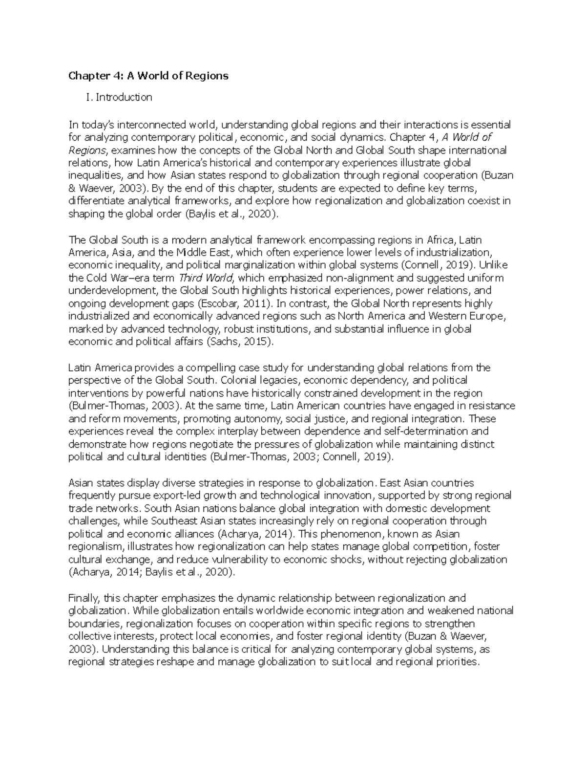 Chapter 4: Global Regions and Dynamics in the Global South - Studocu