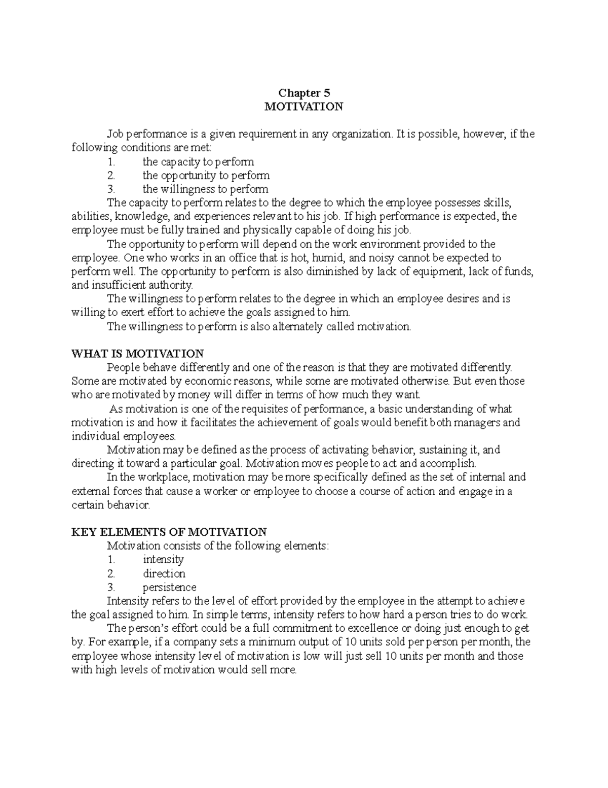 1677153336411 Chapter-5- Motivation - Chapter 5 MOTIVATION Job ...