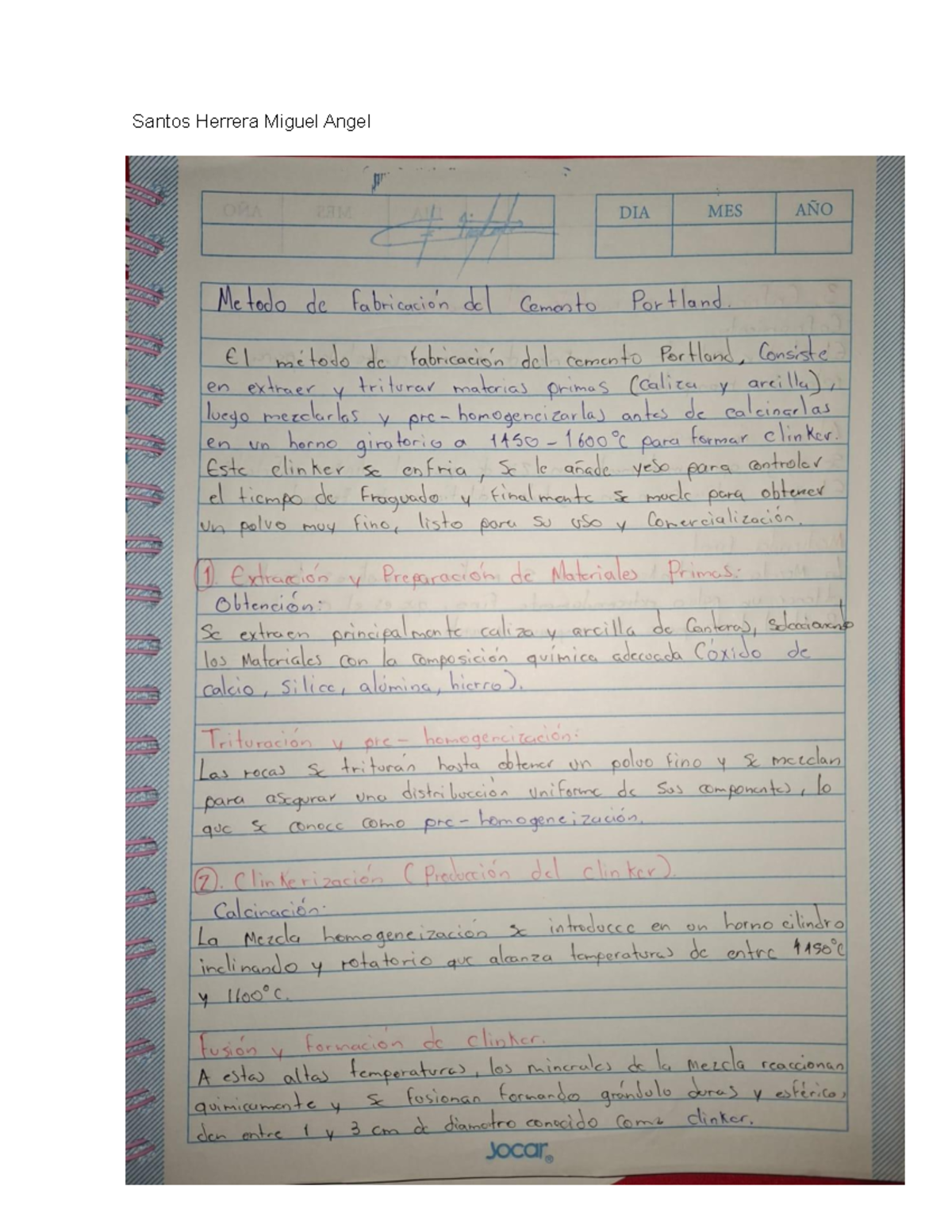 Métodos de Fabricación del Cemento Portland - ОЙЛ 28M - Studocu