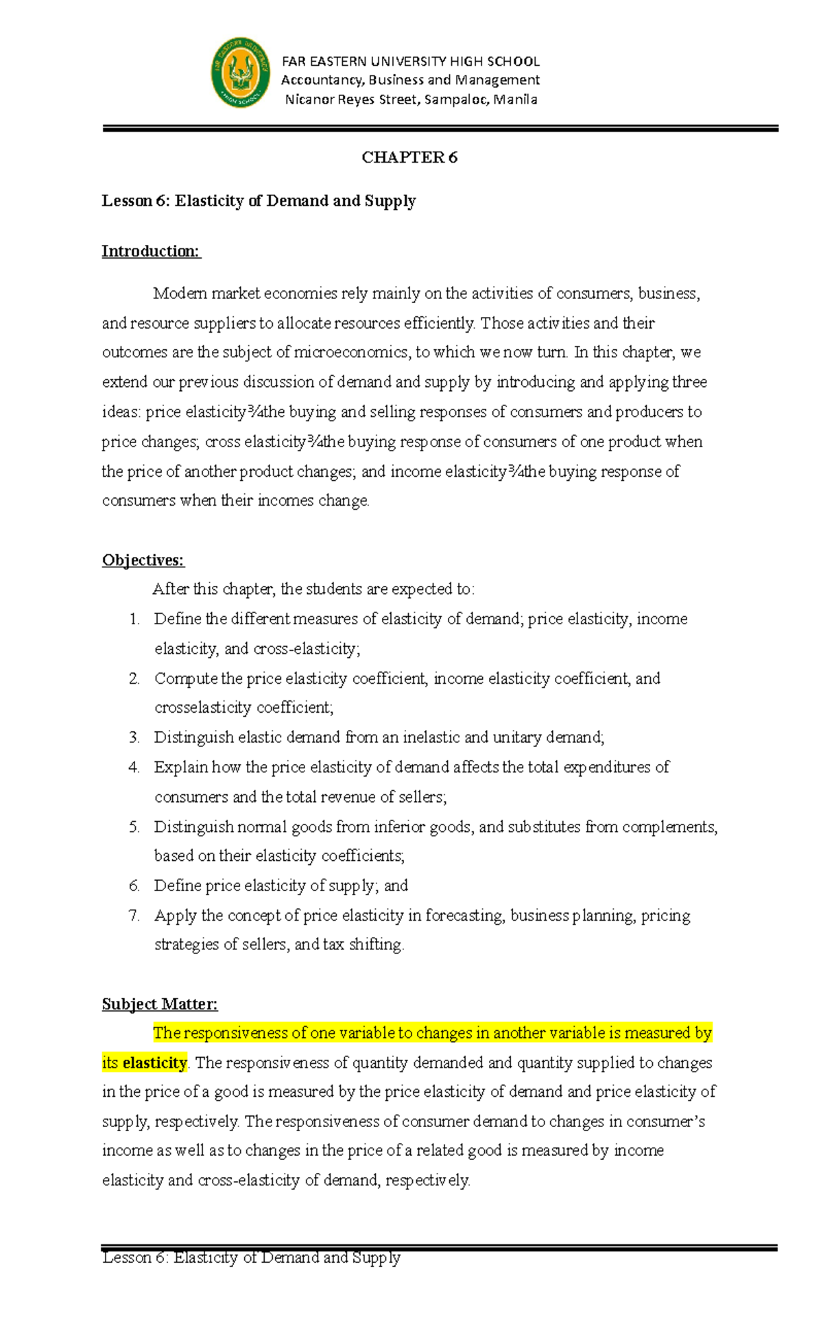 Lesson 6: Understanding Elasticity of Demand & Supply in Economics ...
