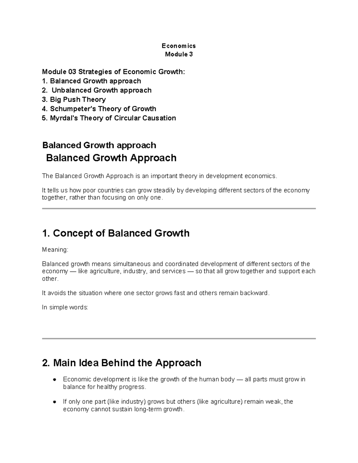 Economics Module 3: Strategies of Economic Growth - Key Theories ...