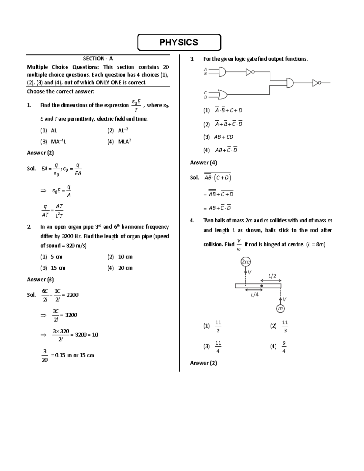 JEE Main 2026 Physics MCQs & Numerical Questions - 22 Jan Shift 2 - Studocu