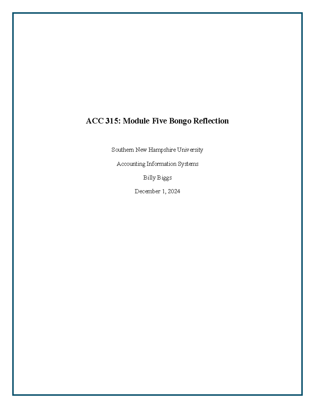 ACC 315: Module 5 Reflection on Data in Accounting Systems - Studocu