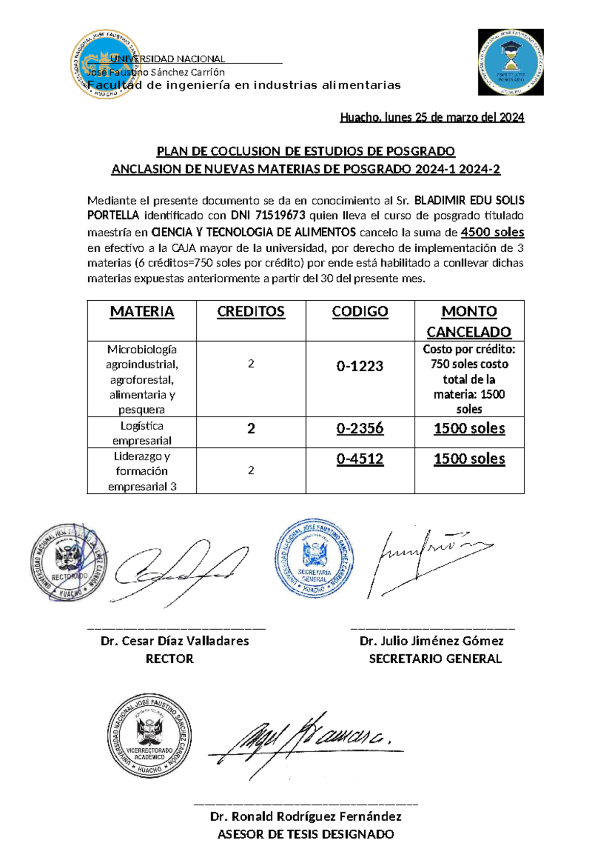 Plan de Conclusión de Estudios de Posgrado - Matricula 3 Materias - Studocu