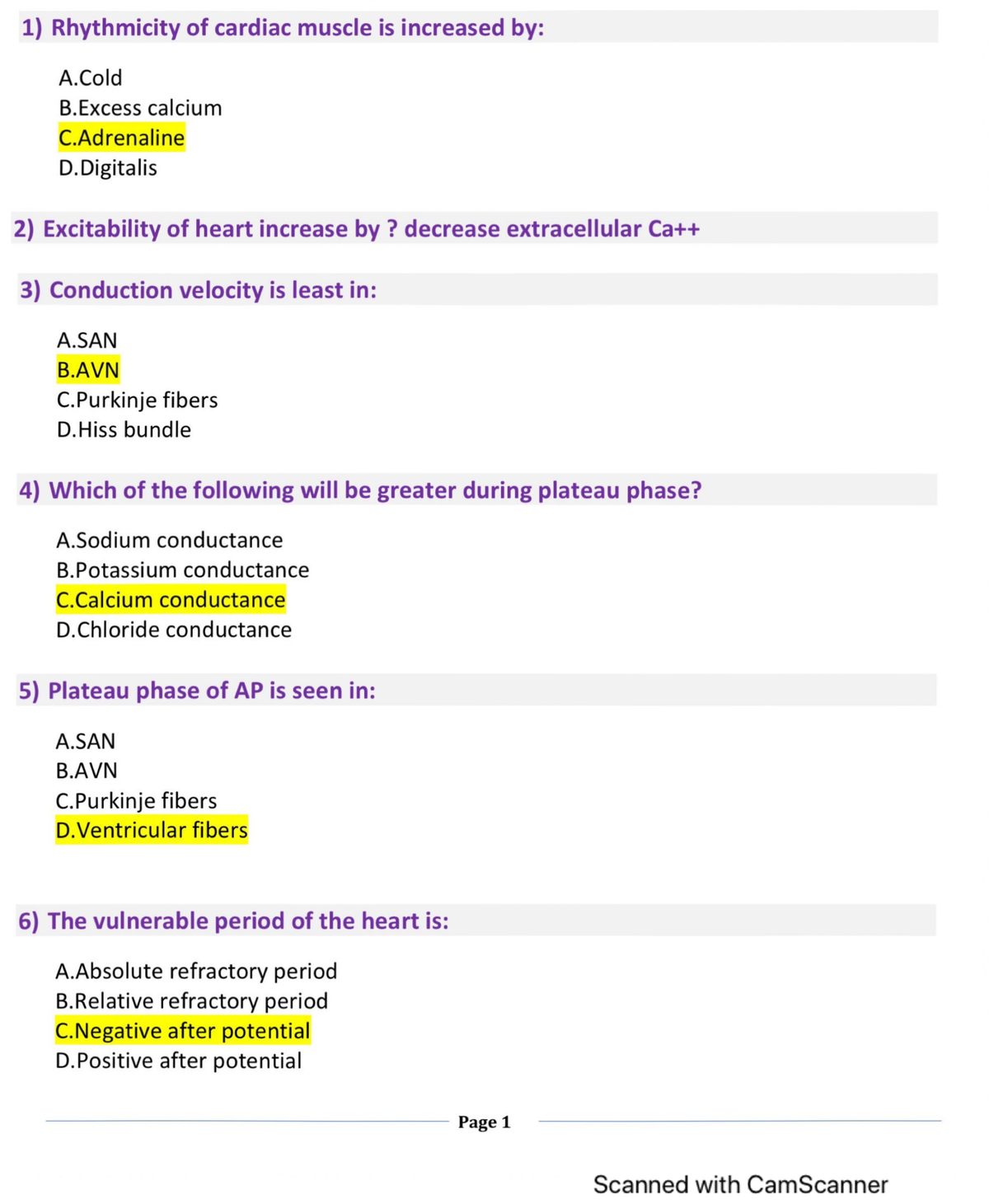MCQ CVs - Multiple Choice Questions with Answers - Studocu