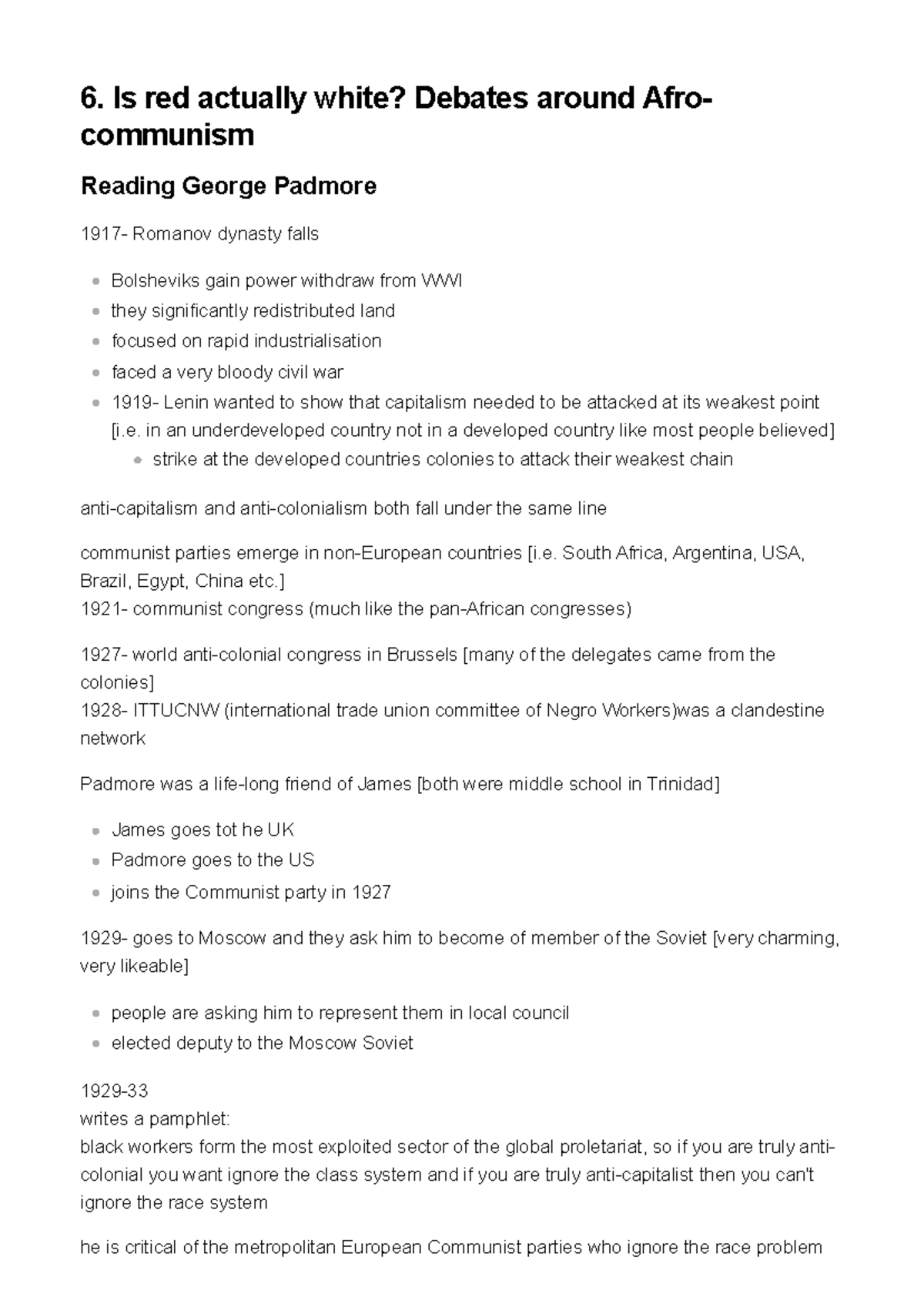 6. Is Red Actually White? Debates on Afrocommunism and Padmore's ...
