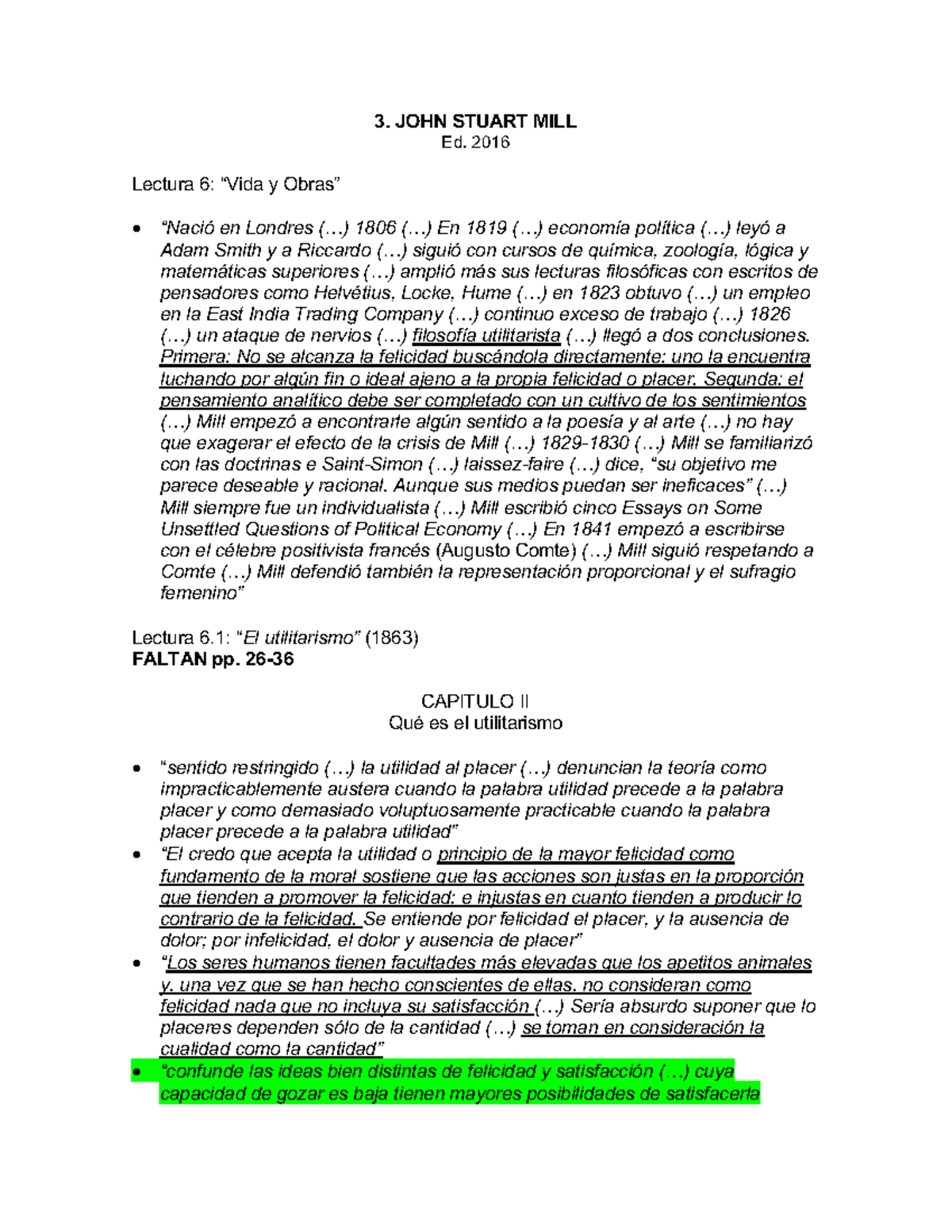 Lectura 6: Vida y Obras de John Stuart Mill - Filosofía Utilitarista ...