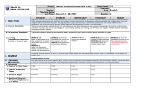 Lesson Exemplar English 2 Prepositions - PIVOT 4A LESSON EXEMPLAR FOR ...