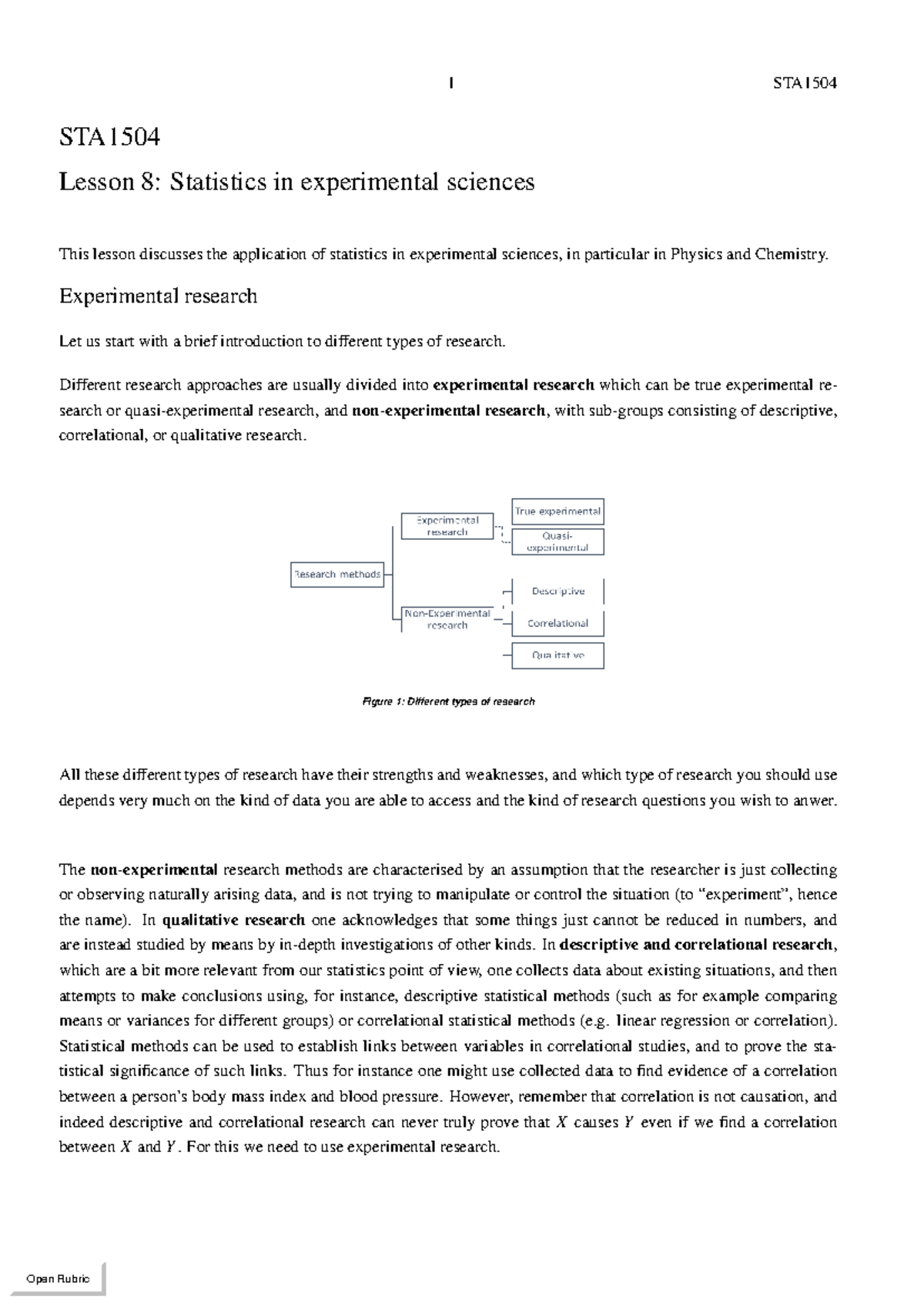 STA1504 2023 Lesson 8 notes - 1 STA STA Lesson 8: Statistics in ...