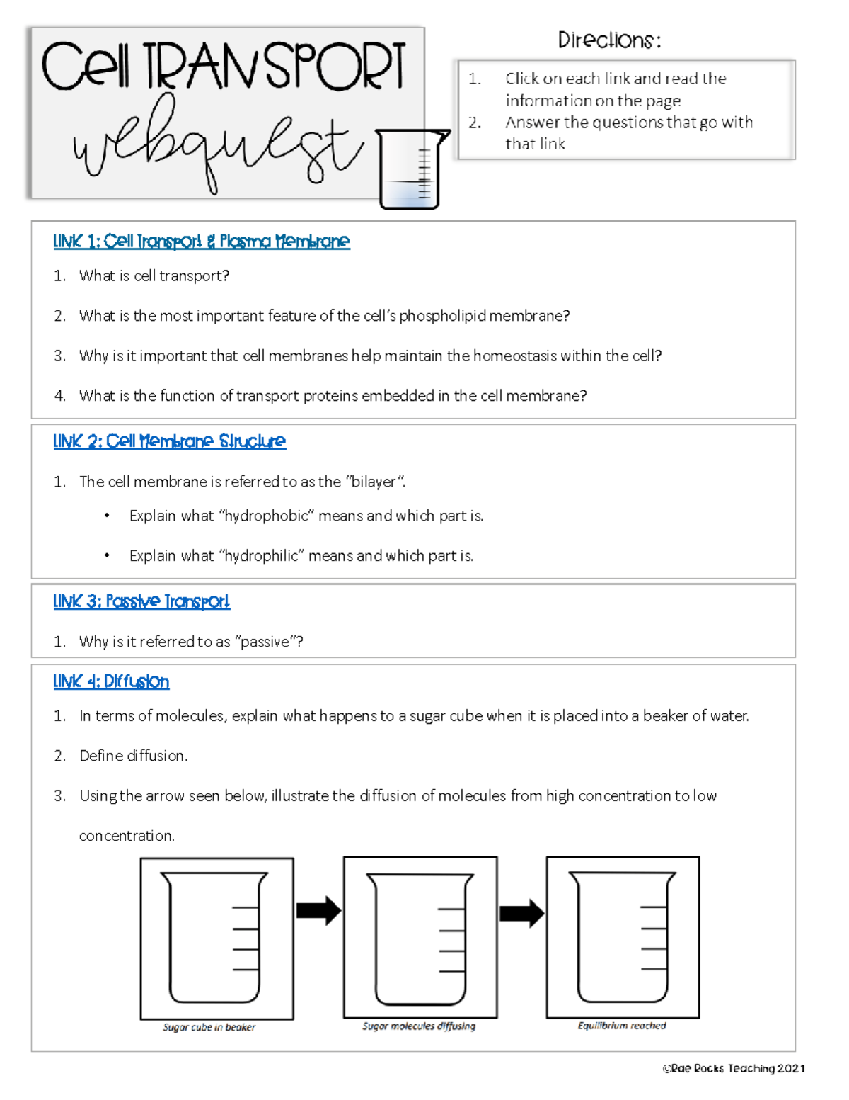 Cell Membrane & Transport Webquest (Biology 101) - Studocu