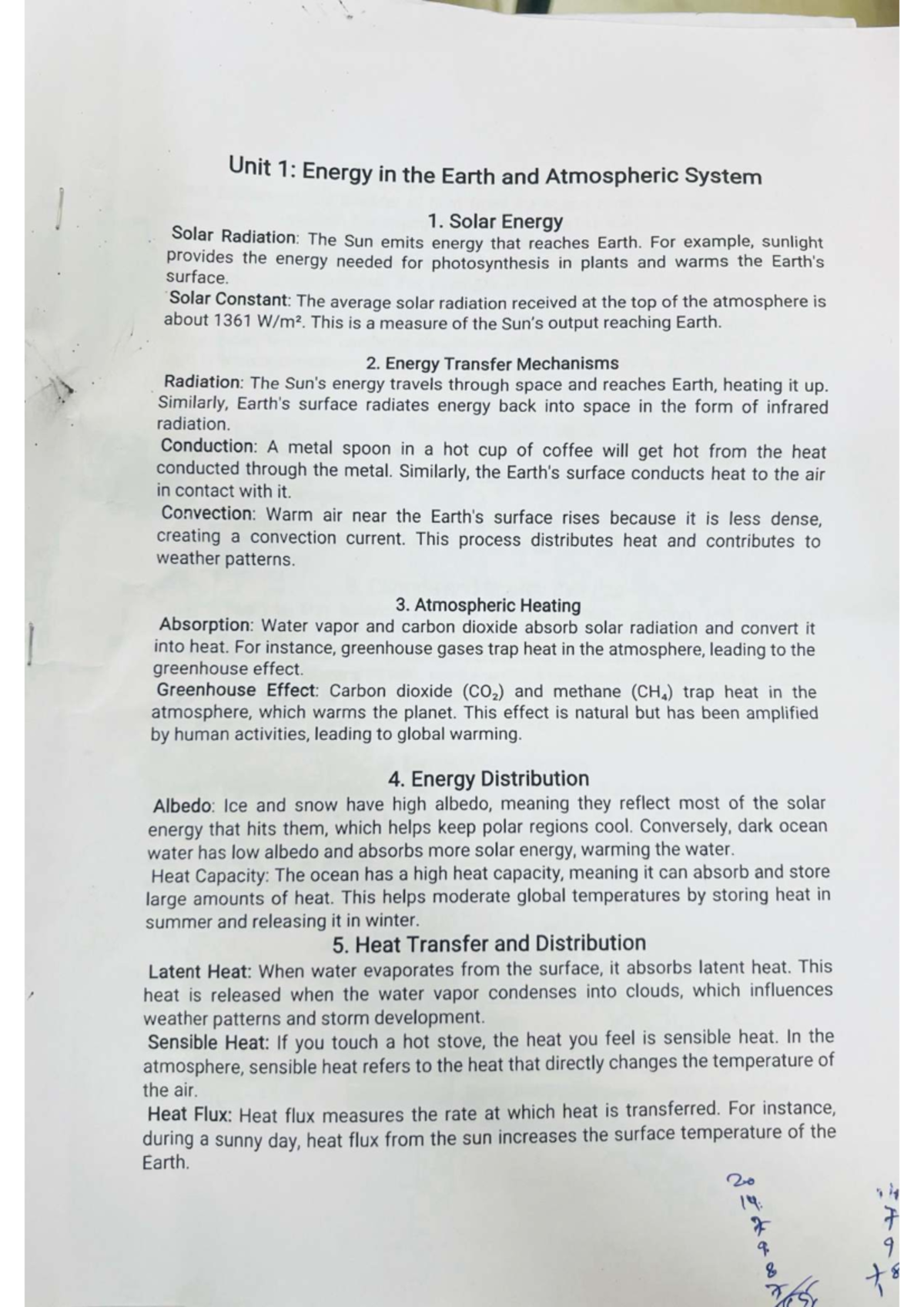 Climatology Notes (Course Code: CLM101) - Unit 1: Energy in Earth's ...