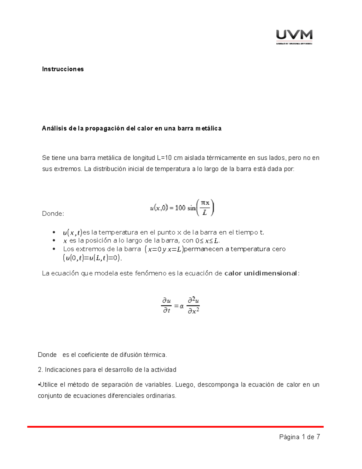 Análisis de la Propagación del Calor en una Barra Metálica - U5 E3 OJRJ ...