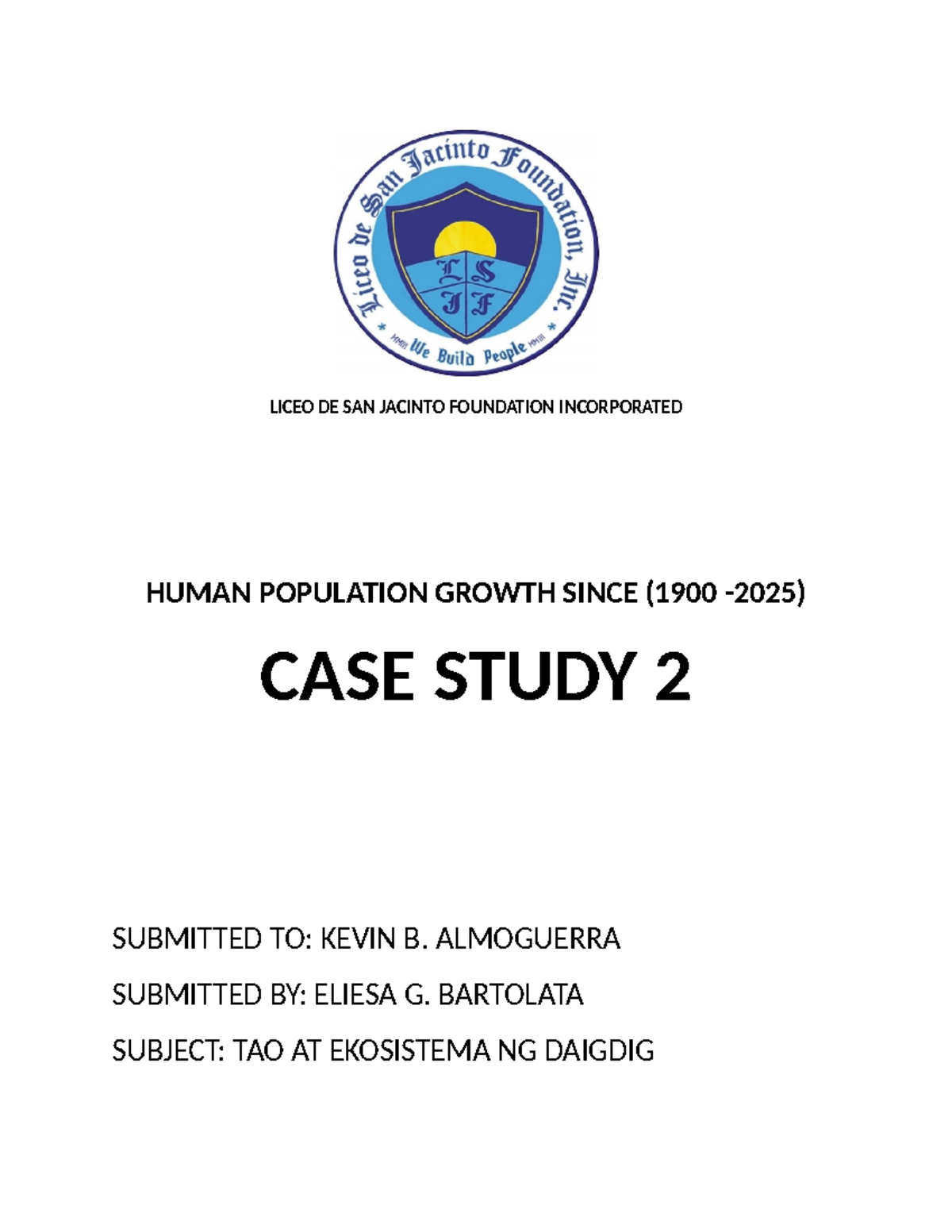 Case Study 2: Human Population Growth in the Philippines (1900-2025 ...