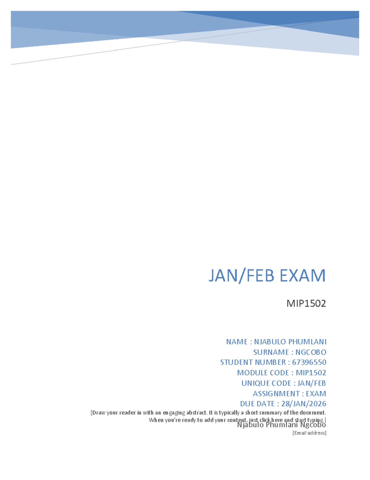 MIP1502 Final Exam Review: Key Concepts and Solutions - Studocu