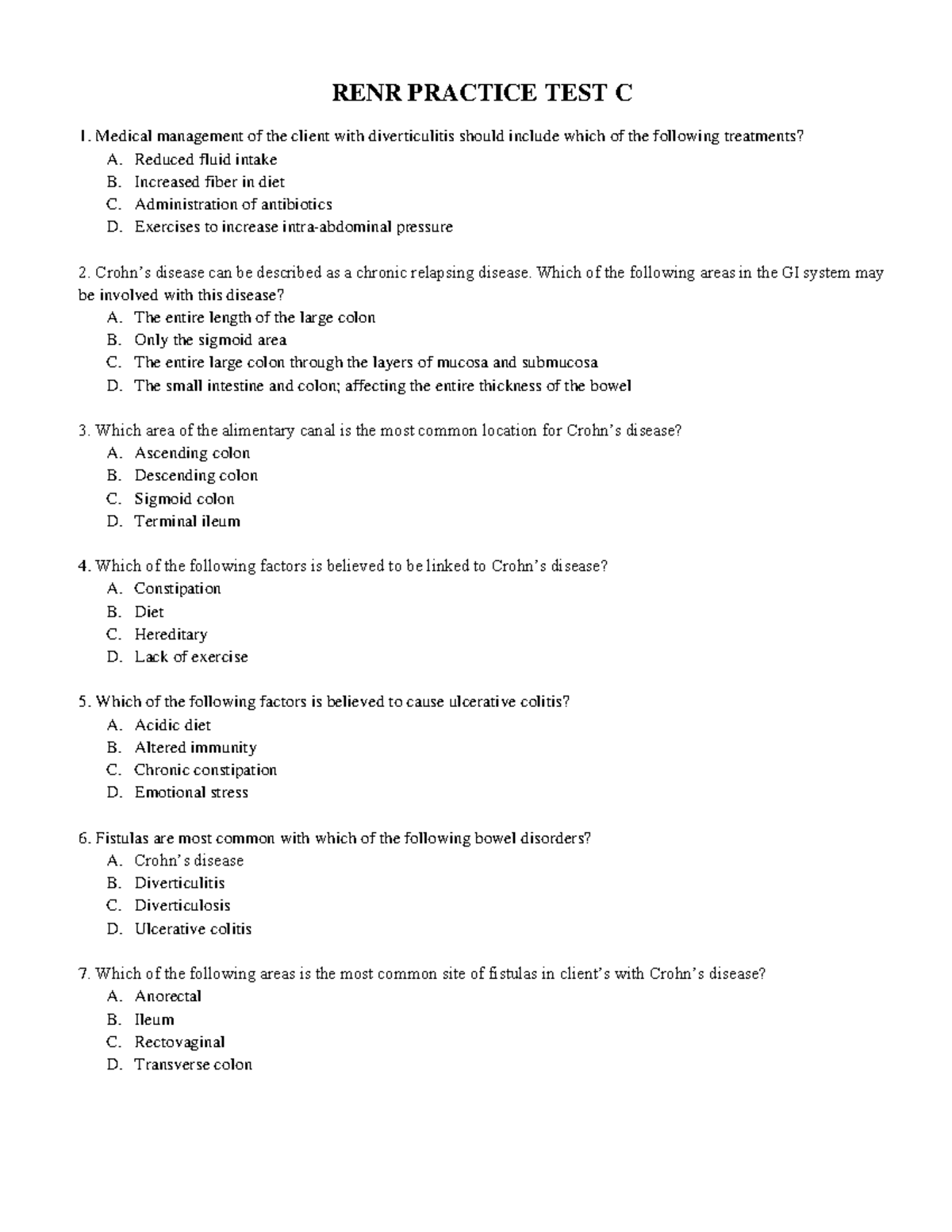 Final Exam Practice Test C - RENR 2023 - Studocu