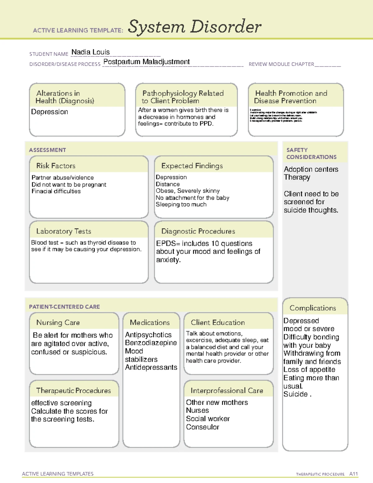 Cancer system disorder - ACTIVE LEARNING TEMPLATES THERAPEUTIC ...