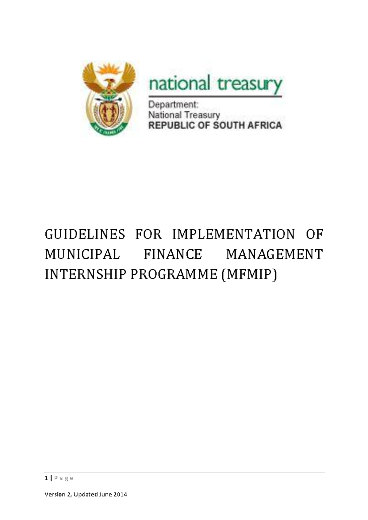 MFMIP Guidelines: Implementing the Municipal Finance Management ...