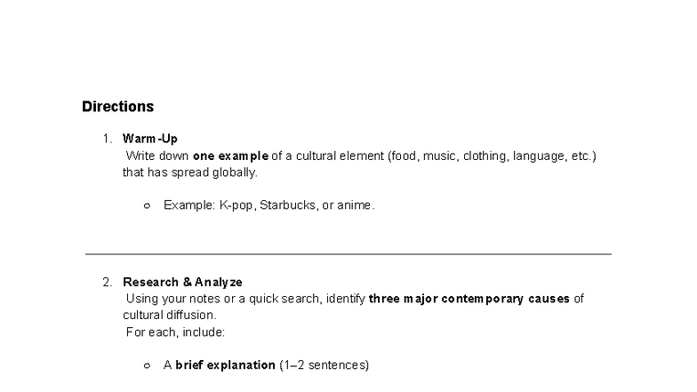 Contemporary Causes of Cultural Diffusion: Social Media & More - Studocu
