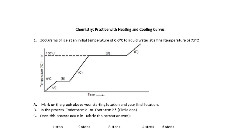 Chemistry: Heating and Cooling Curves Practice Problems (CHEM 101 ...
