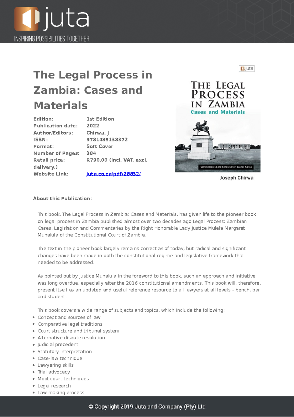 Legal Process in Zambia - Key Insights and Updates (1st Ed.) - Studocu