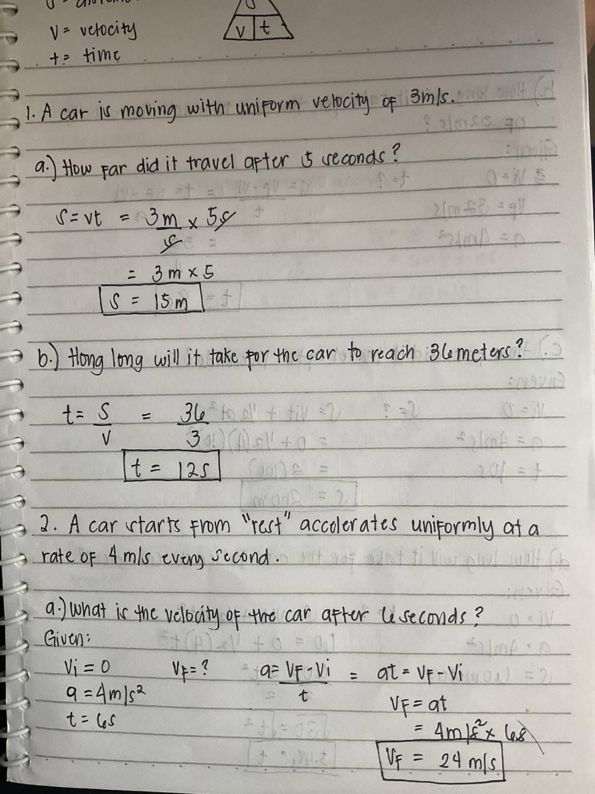 Physics 101: Uniform Velocity & Acceleration Problems - Studocu