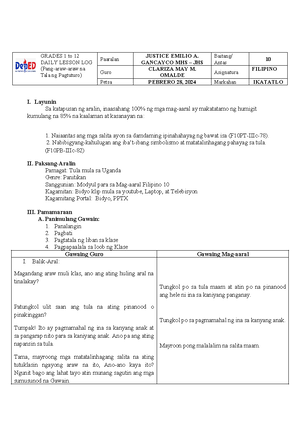 GRAMMATICAL SIGNALS (Problem-Solution) DLP - DETAILED LESSON PLAN ...