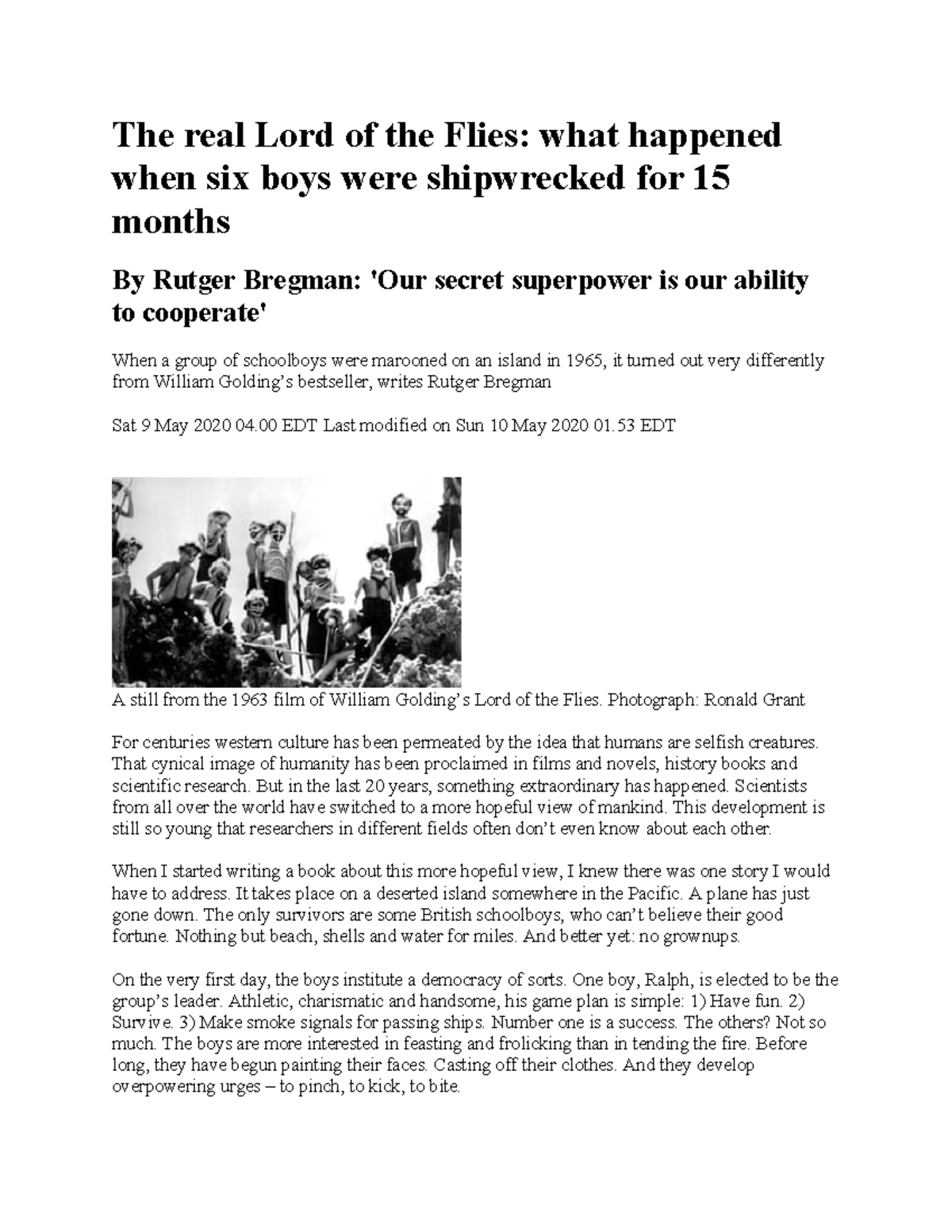 220 the real Lord of the Flies - The real Lord of the Flies: what ...