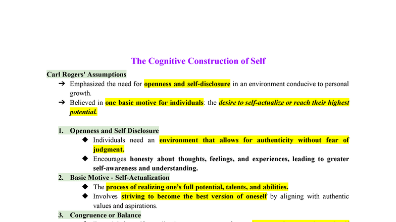 UTS (GEN 002) Module 6-13 - The Cognitive Construction of Self Carl ...