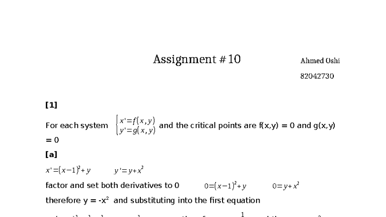 Assignment #10 AO - Eigenvectors and Eigenvalues Analysis - Studocu