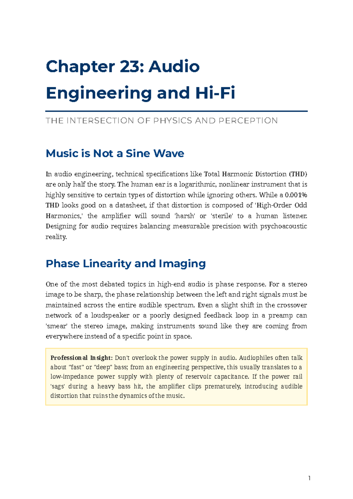Chapter 23: Audio Engineering & Psychoacoustics Insights - Studocu