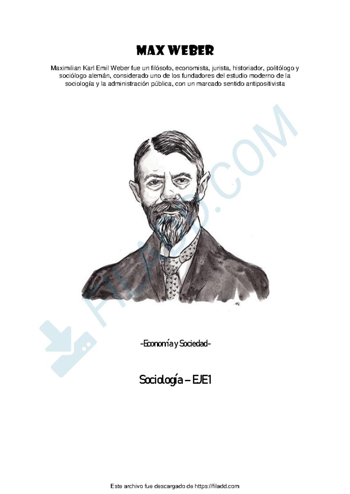 Max Weber: Fundamentos de la Sociología y Acción Social (FI LA DD ...