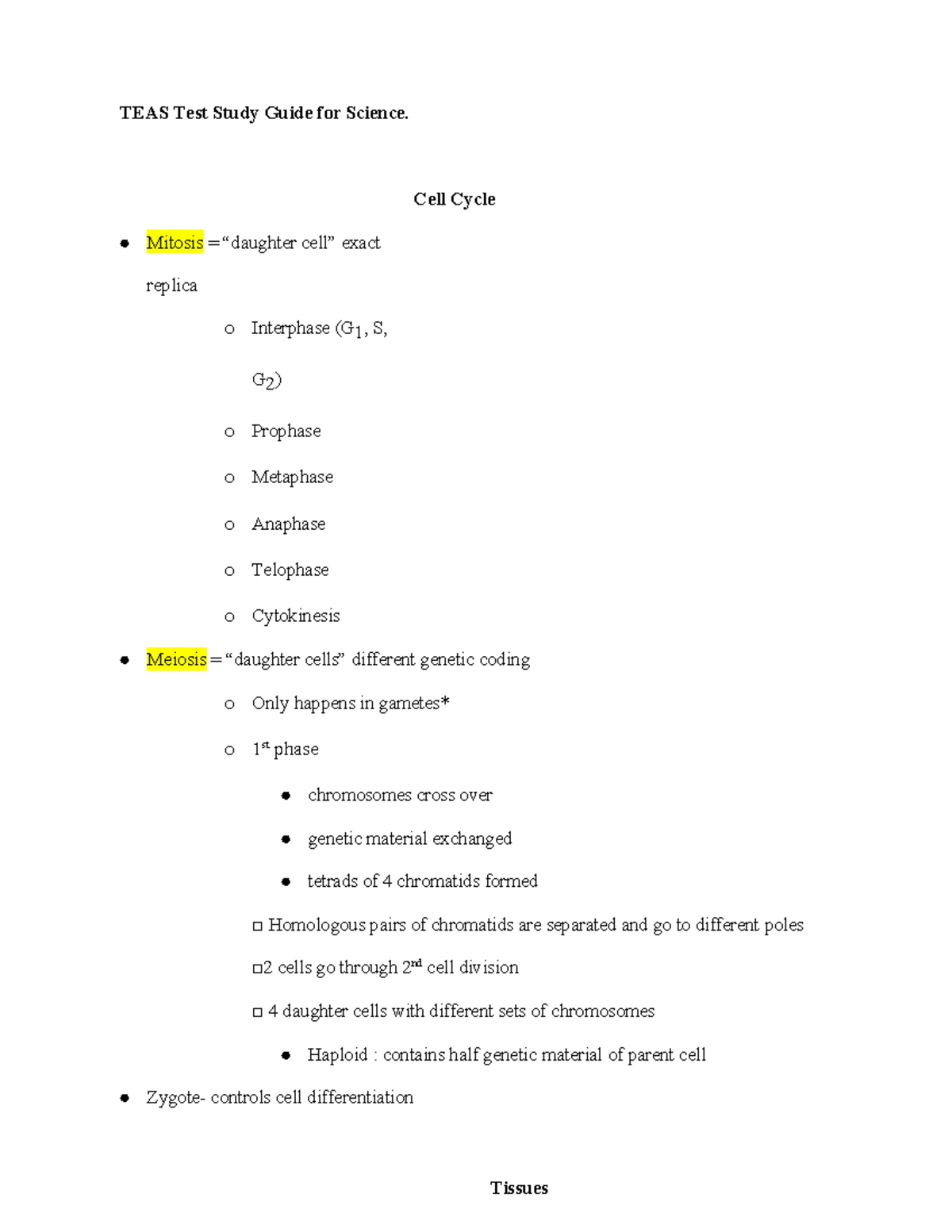 Ati teas test science study guide - TEAS Test Study Guide for Science ...