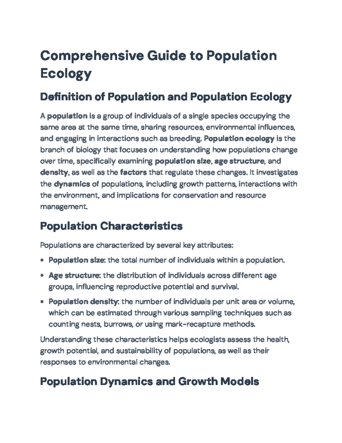 Comprehensive Guide to Population Ecology: Key Concepts & Applications ...