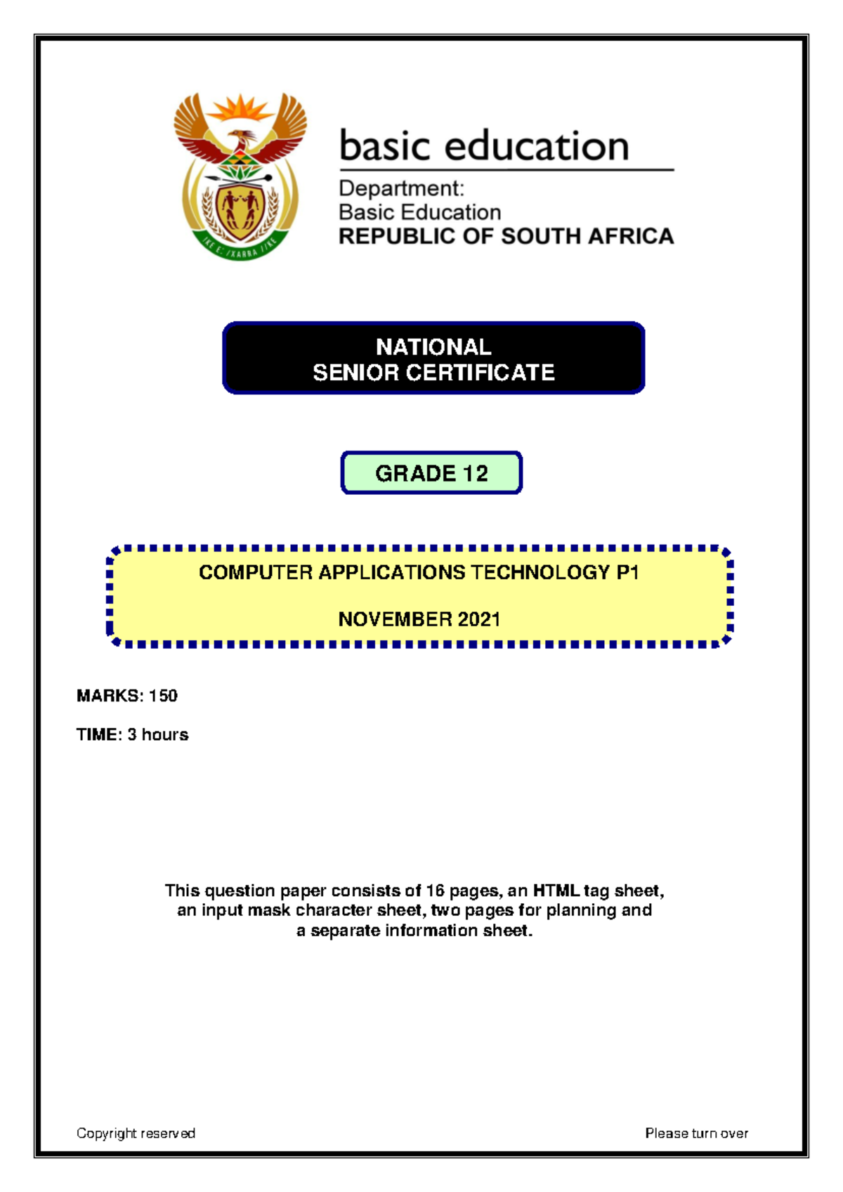 Computer Applications Technology P1 Practical Exam Nov 2021 ENG - Studocu