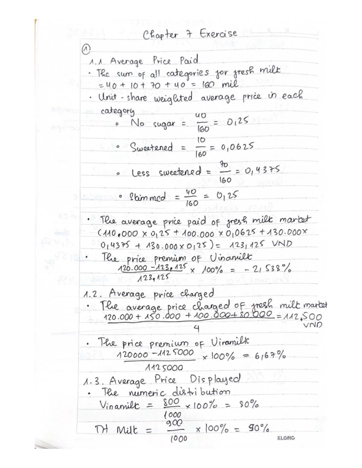 Metric Exercise - Chapter 7 - Chapter 7 Exercise 1 1 Average Price Paid The sum of all ...