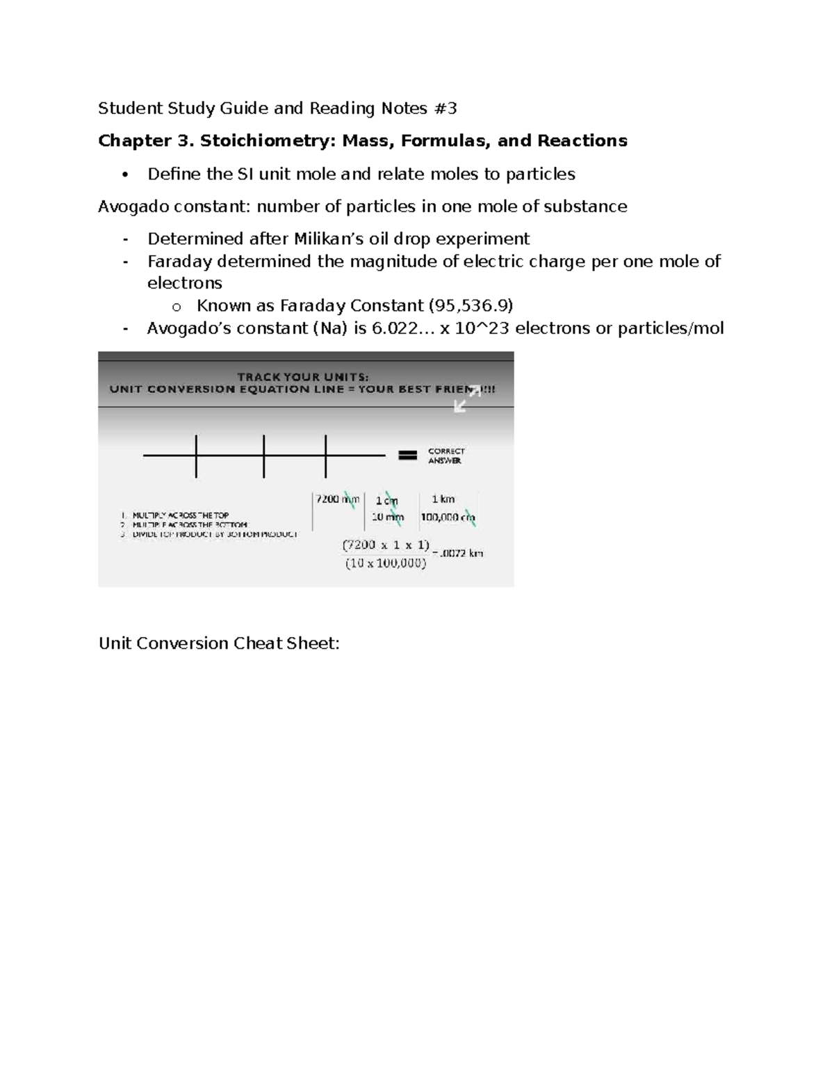 Stoichiometry Study Guide & Notes (CHEM 101) - Chapter 3 - Studocu