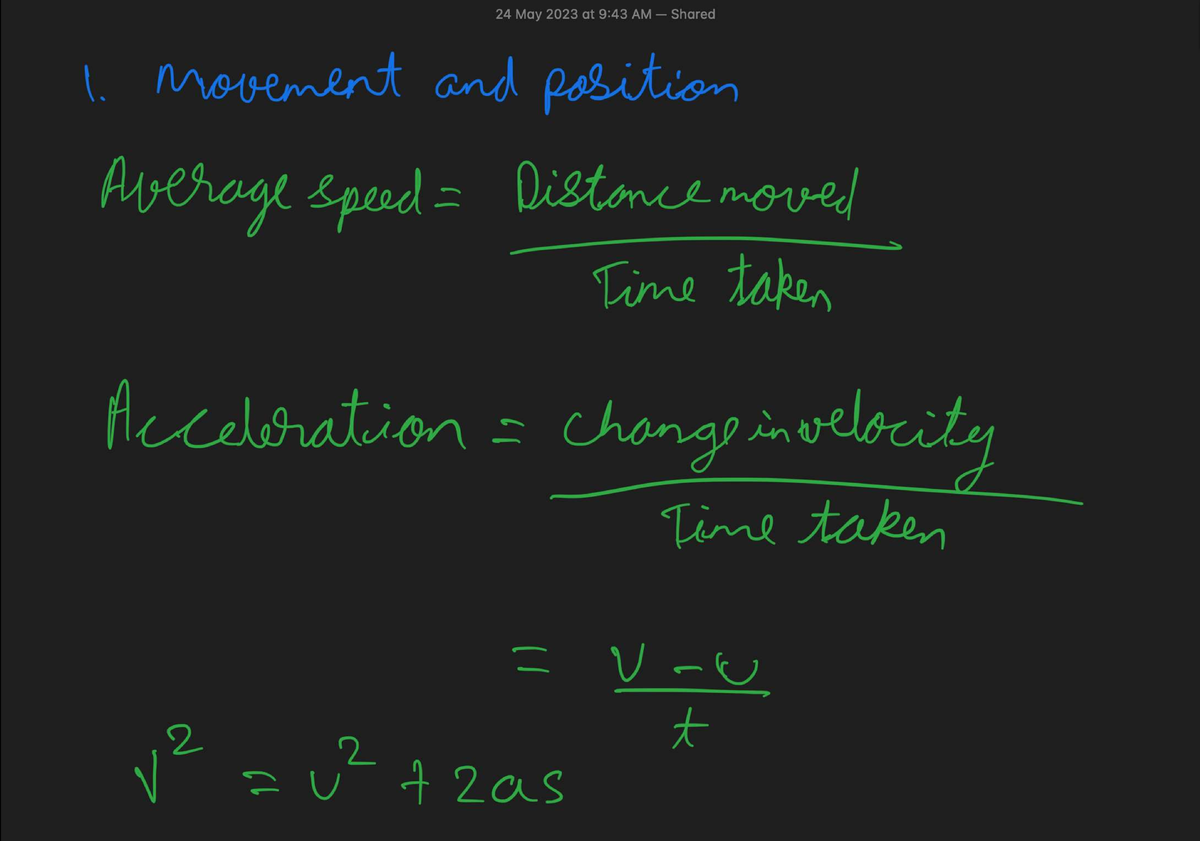 Igcse Revision Notes Unit 1: Movement, Position, and Velocity Concepts ...