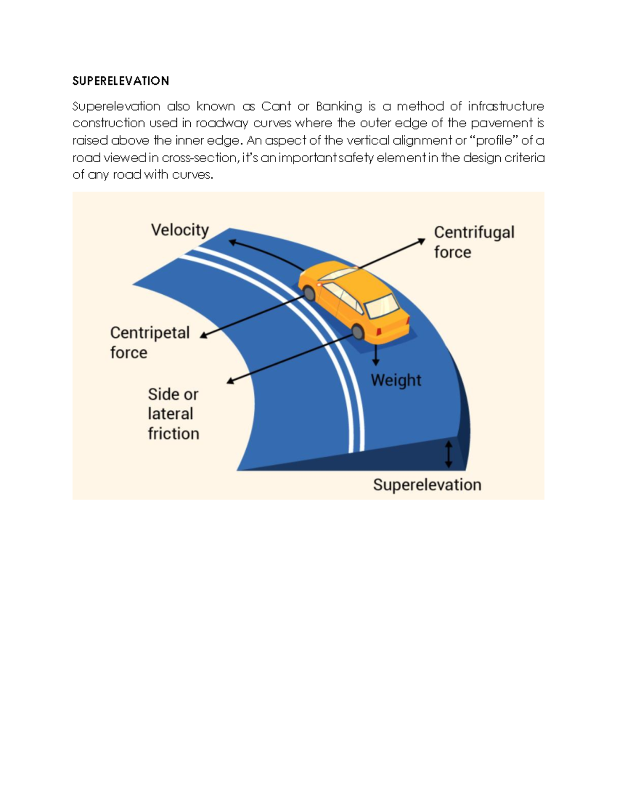 Superelevation & Centripetal Force: Road Design Insights - Module - Studocu