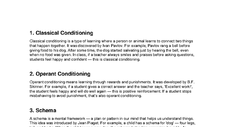 Educational Psychology Key Terms: Classical & Operant Conditioning, ZPD ...