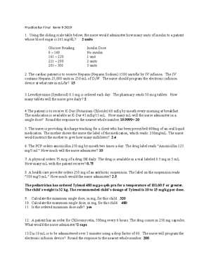 15 IV practice problems - INTRAVENOUS (IV) CALCULATION PROBLEMS Infuse 1000 ml of D5W over 8 ...