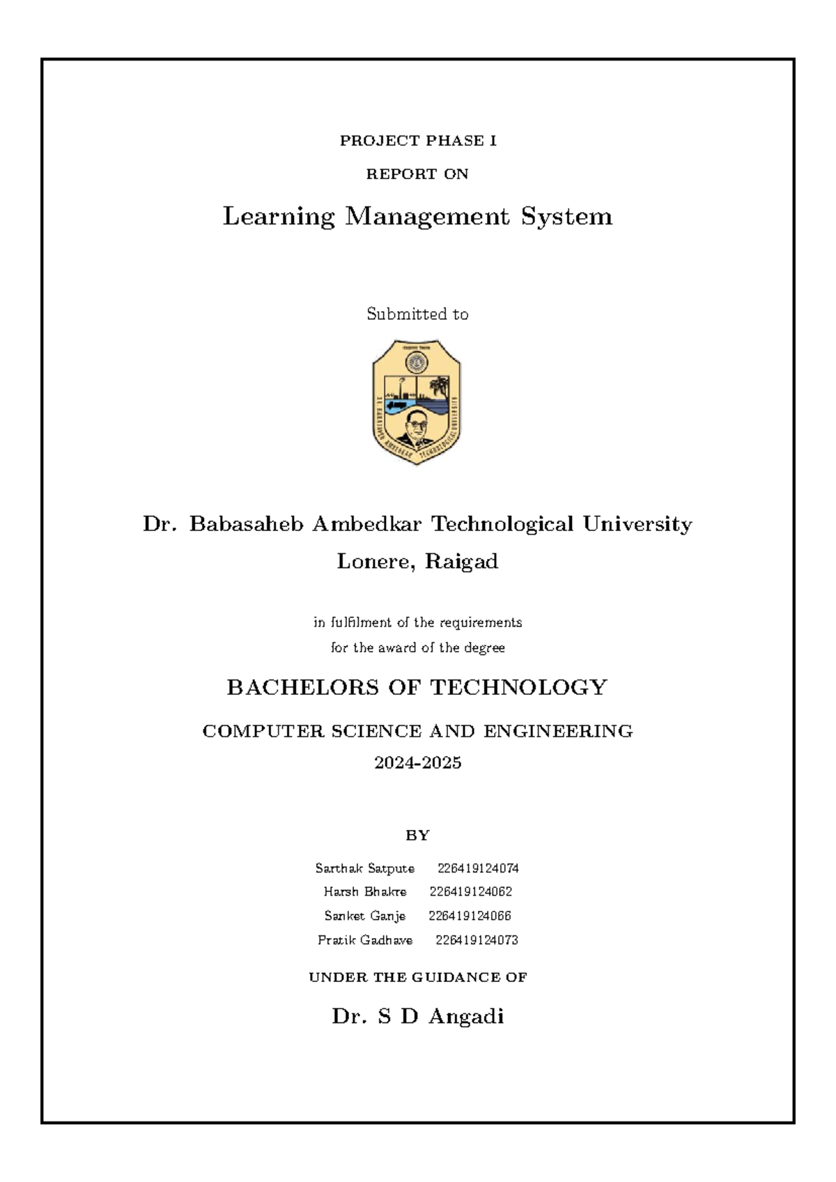 Learning Management System (LMS) Report - Project Phase I - UOM - Studocu
