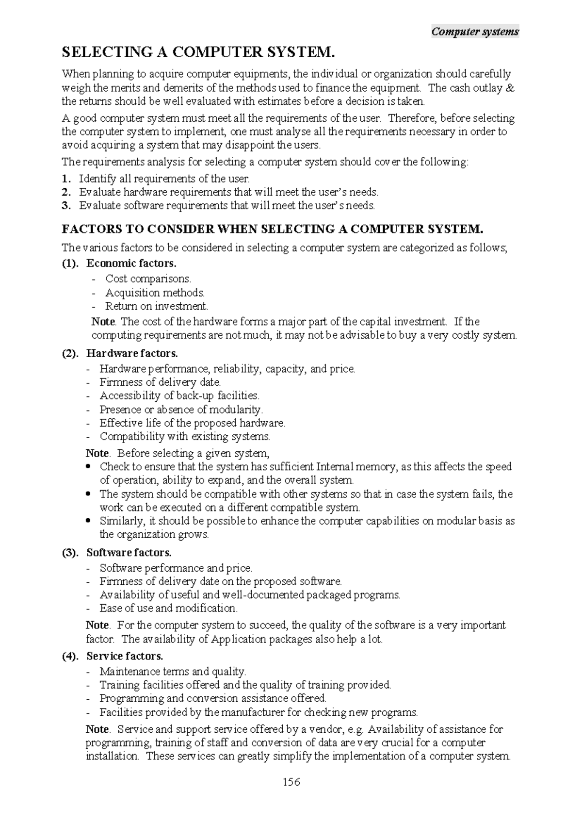 Selecting a Computer System: Key Factors and Considerations - Studocu