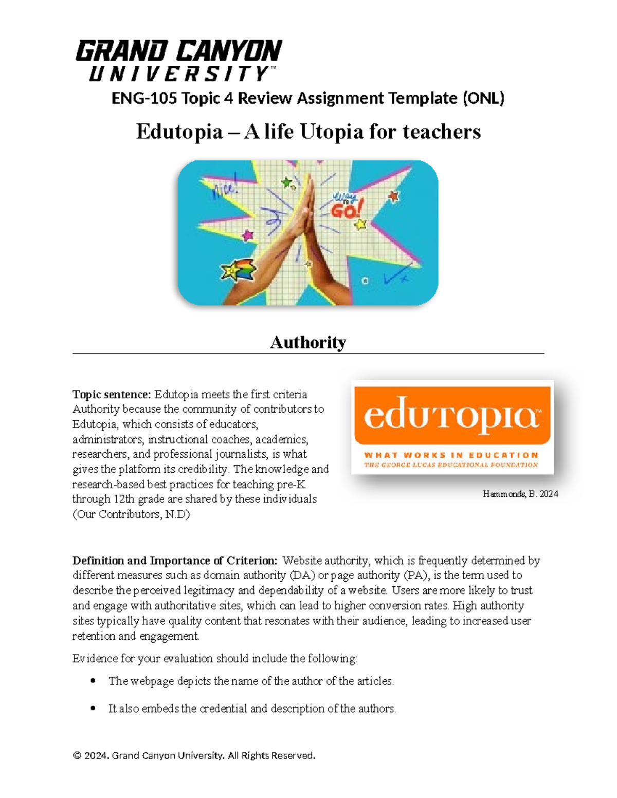 ENG-105ONL-T4-Review Assignment - ENG-105 Topic 4 Review Assignment ...