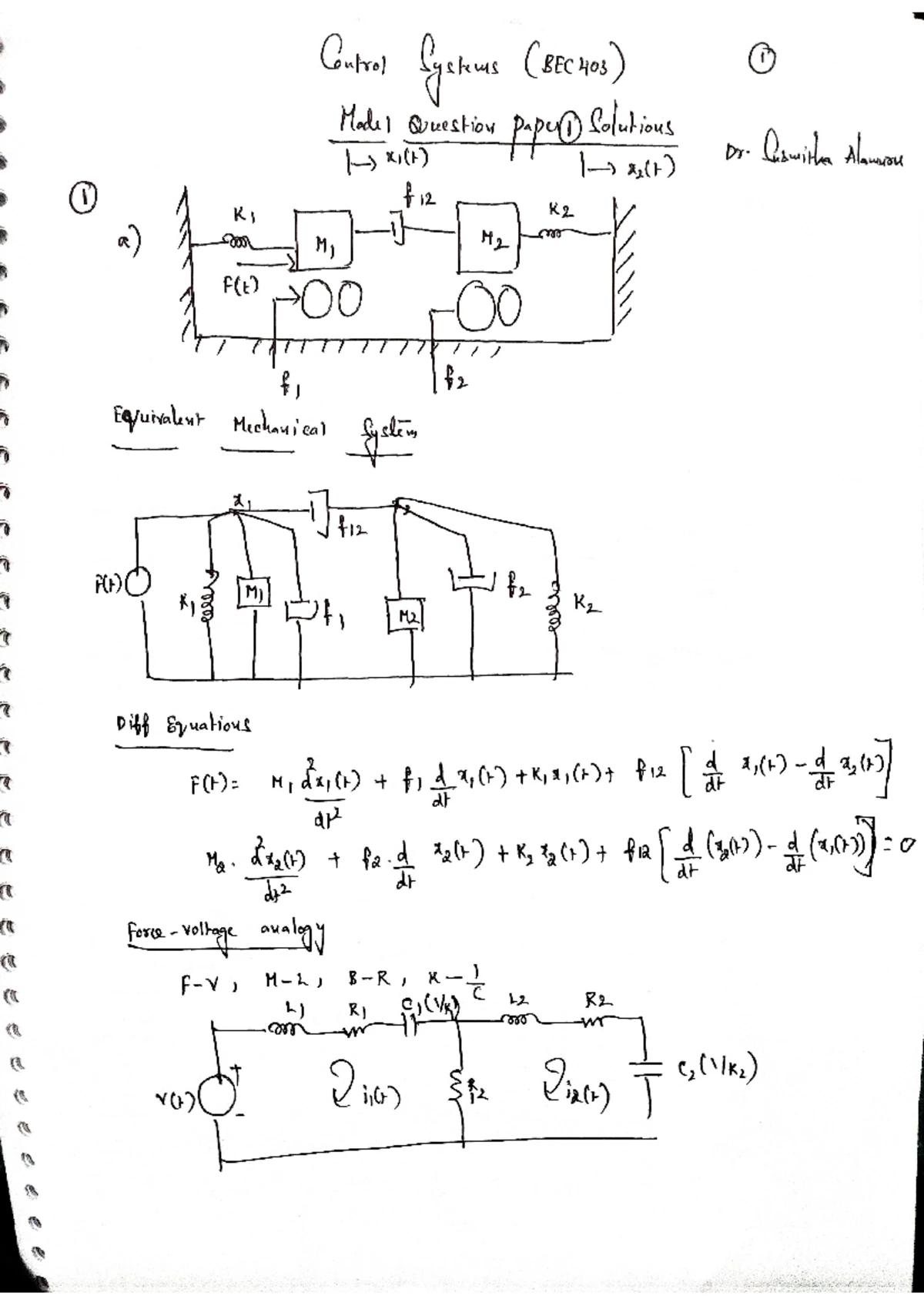 BEC403 Control Systems Model Question Paper with CBCS Scheme - Studocu