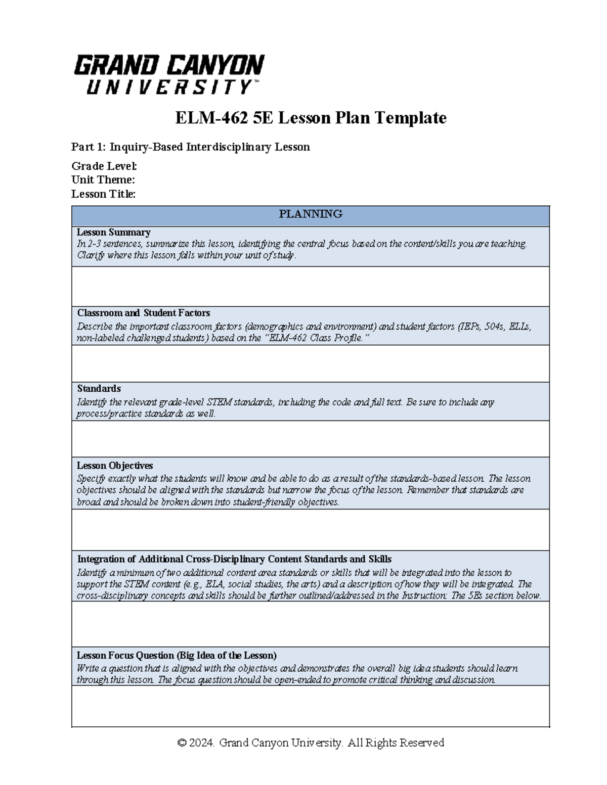 ELM-462 Final Exam: Cross-Disciplinary STEM Instruction Lesson Plan ...